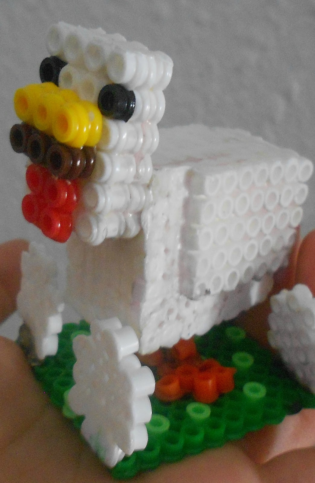 Hama beads: Hama Minecraft 3D; Gallina.